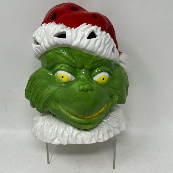 Design | Vintage Grinch Santa Claus Ceramic Christmas Coin Bank Dr ...